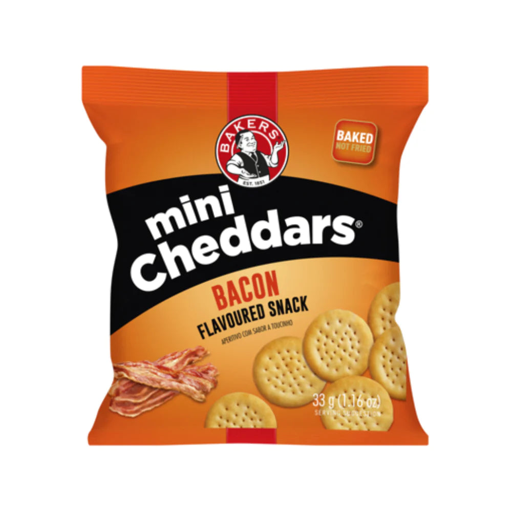 Reduced Bakers Mini Cheddar Bacon 33g – The South African Shop