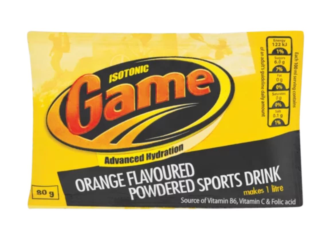 Isotonic Game Powdered Orange Flavoured Sports Drink Sachet 80g – The ...