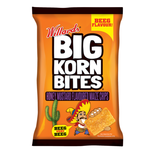 Willards Big Korn Bites Honey Mustard Flavoured Maize Chips 120g – The ...